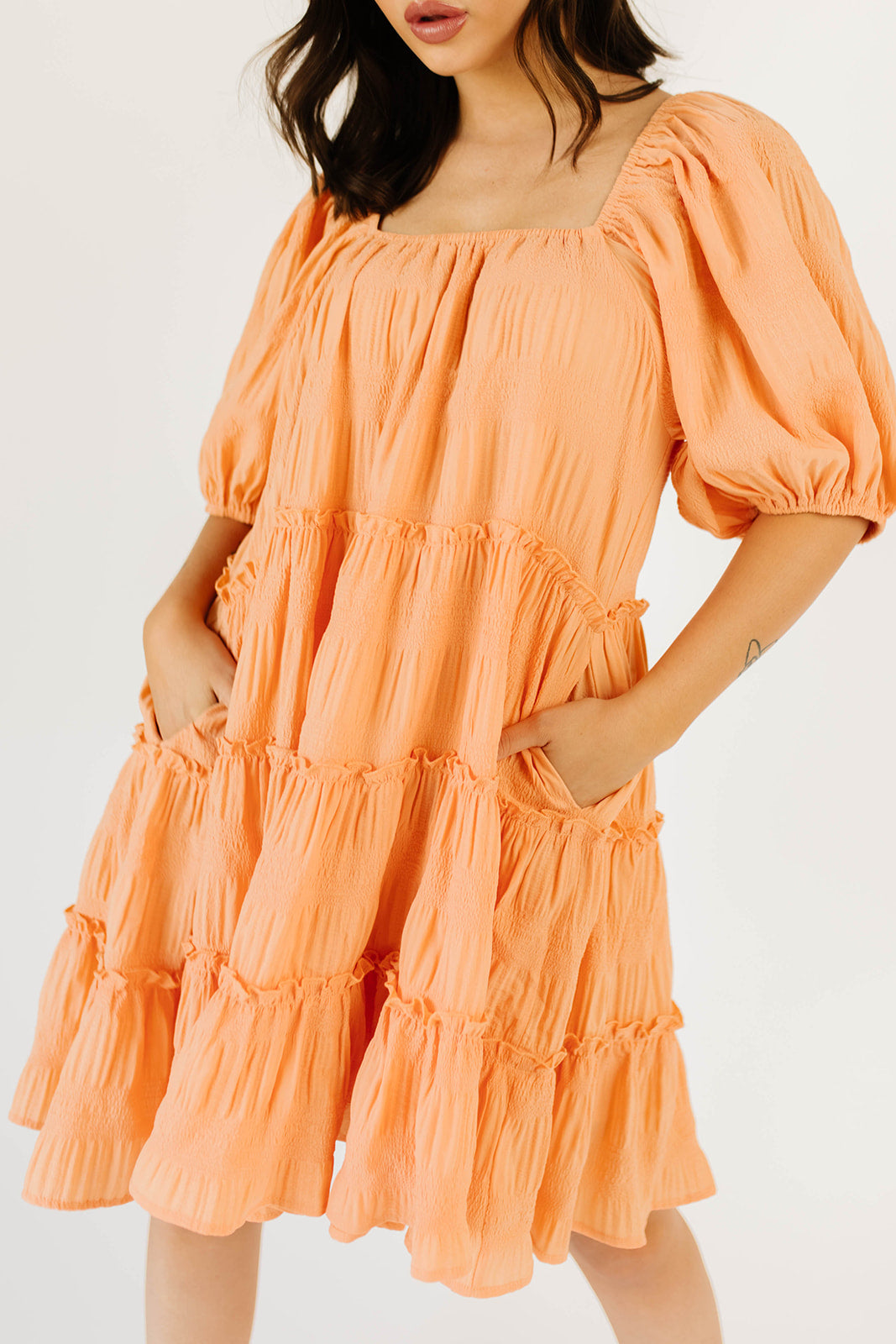 short daymaker dress w/ pockets // tangerine – shop zoco