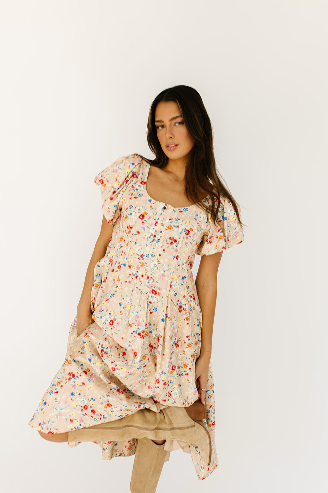 doe zipper midi dress // floral *zoco exclusive* – shop zoco