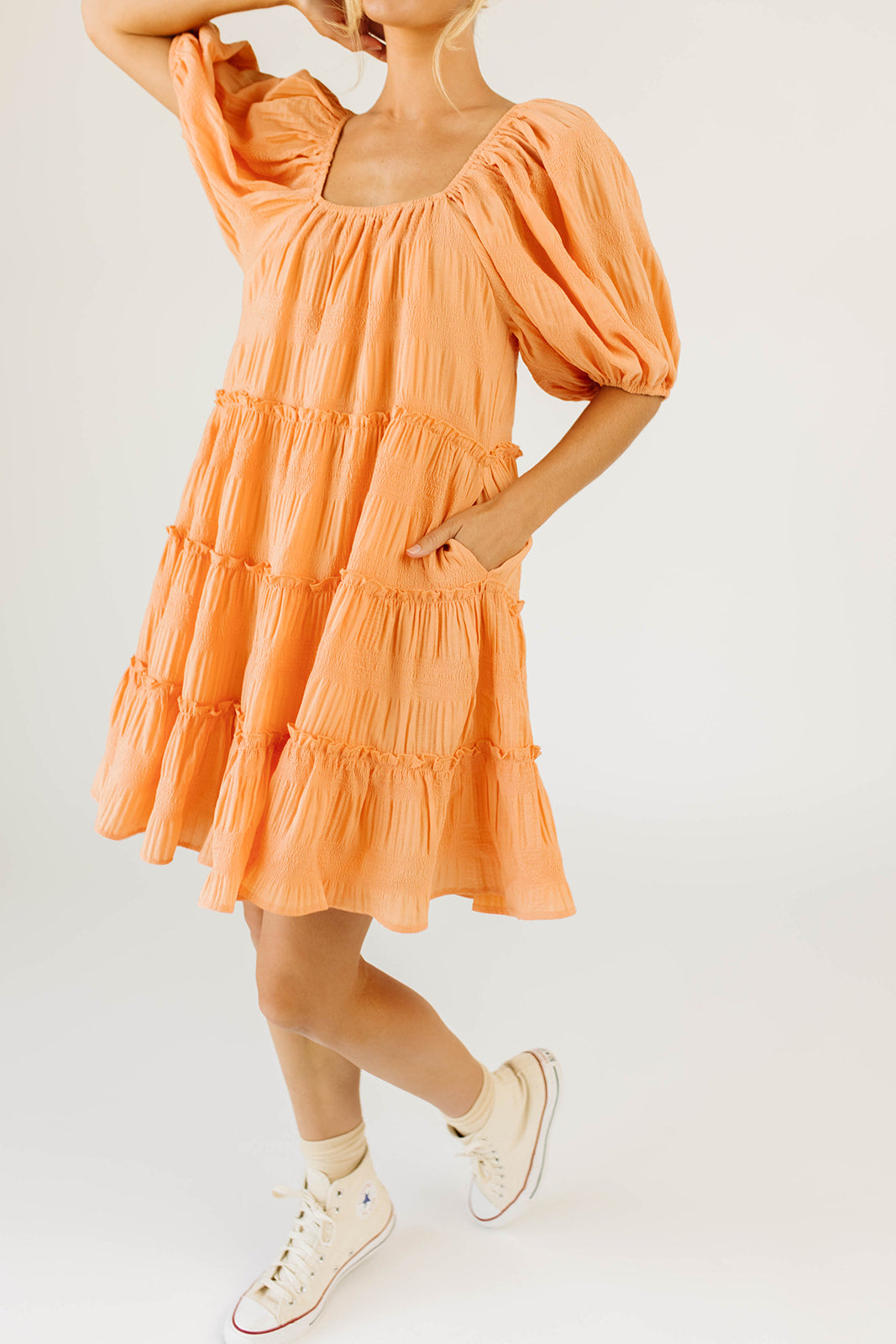 short daymaker dress w/ pockets // tangerine – shop zoco