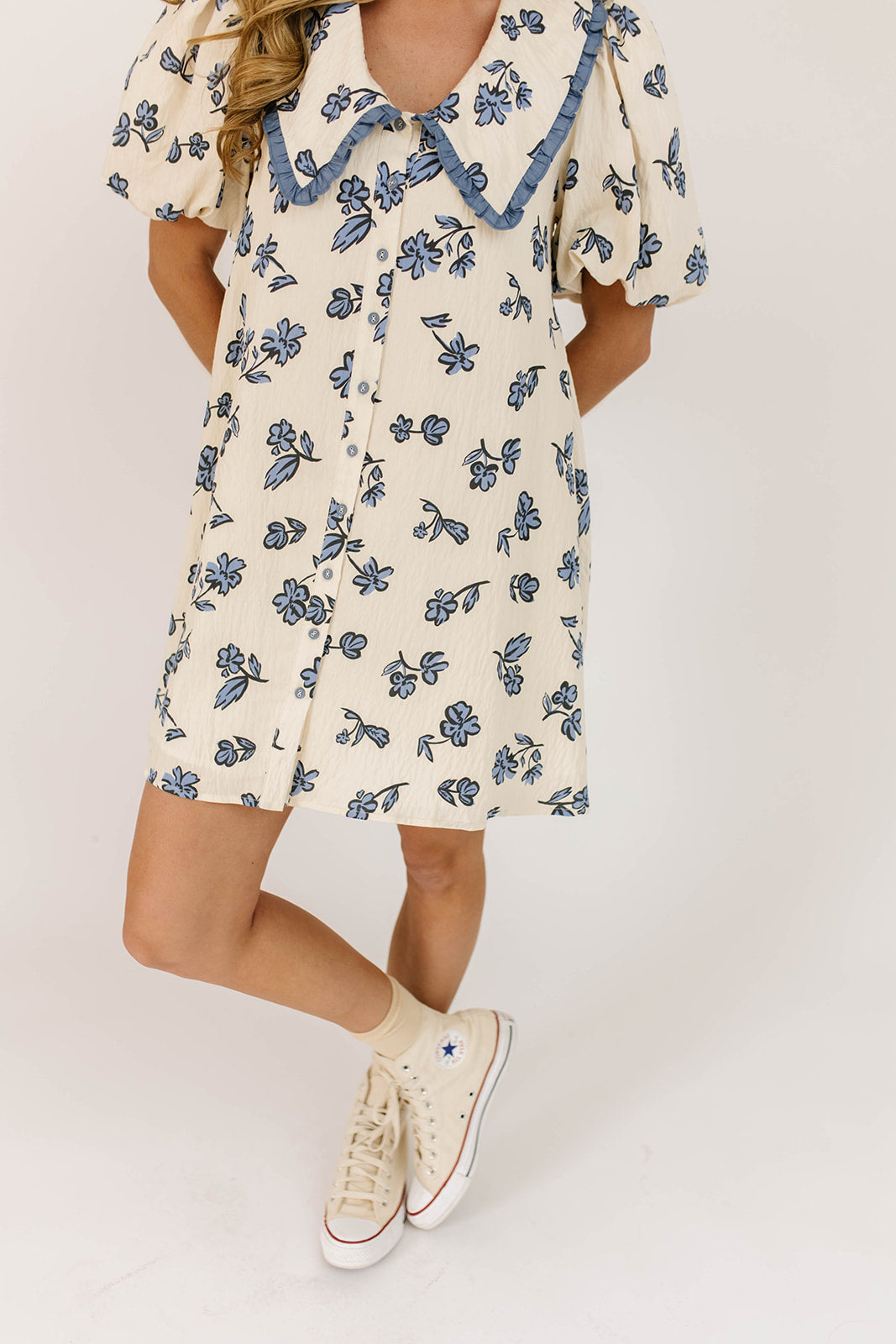 poppy collared dress // blue floral *zoco exclusive* – shop zoco
